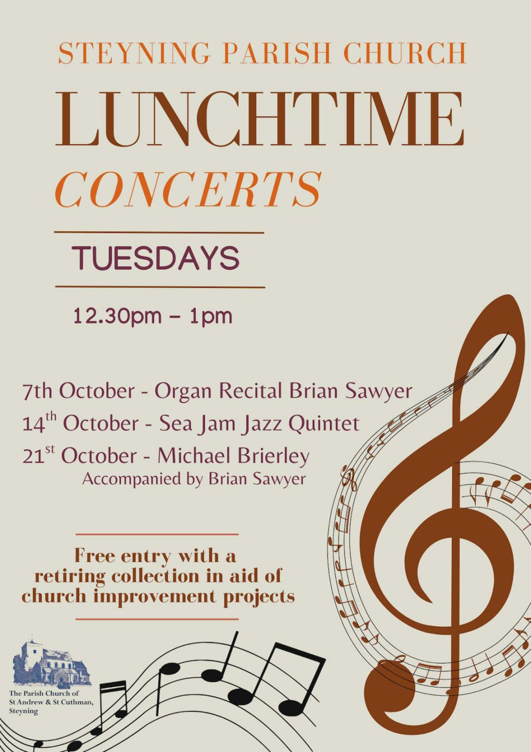Lunchtime Concerts (Oct) – Steyning Parish Church of St Andrew and St Cuthman